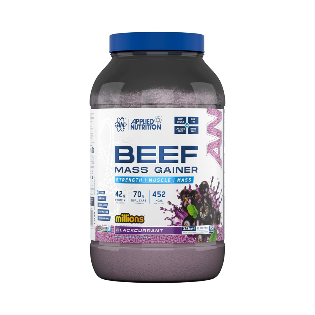 Applied Nutrition Beef Mass Gainer 3.13kg Blackcurrant Millions – The ...