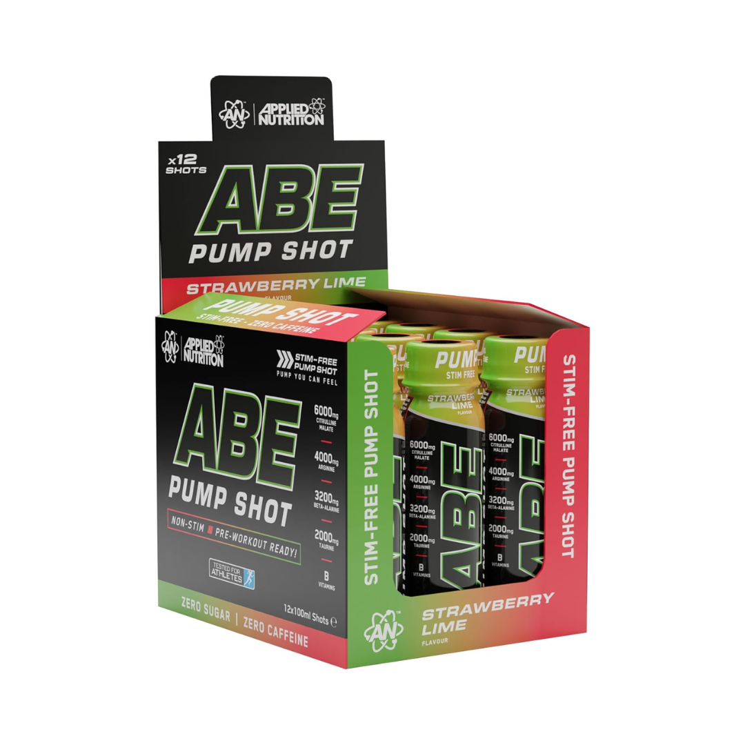 Applied Nutrition ABE Stim Free Pump Shots 12x100ml Strawberry-Lime ...