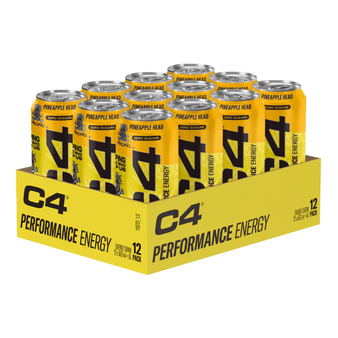 Cellucor C4 Performance Energy Carbonated RTD 12x500ml - Pineapple Hea ...