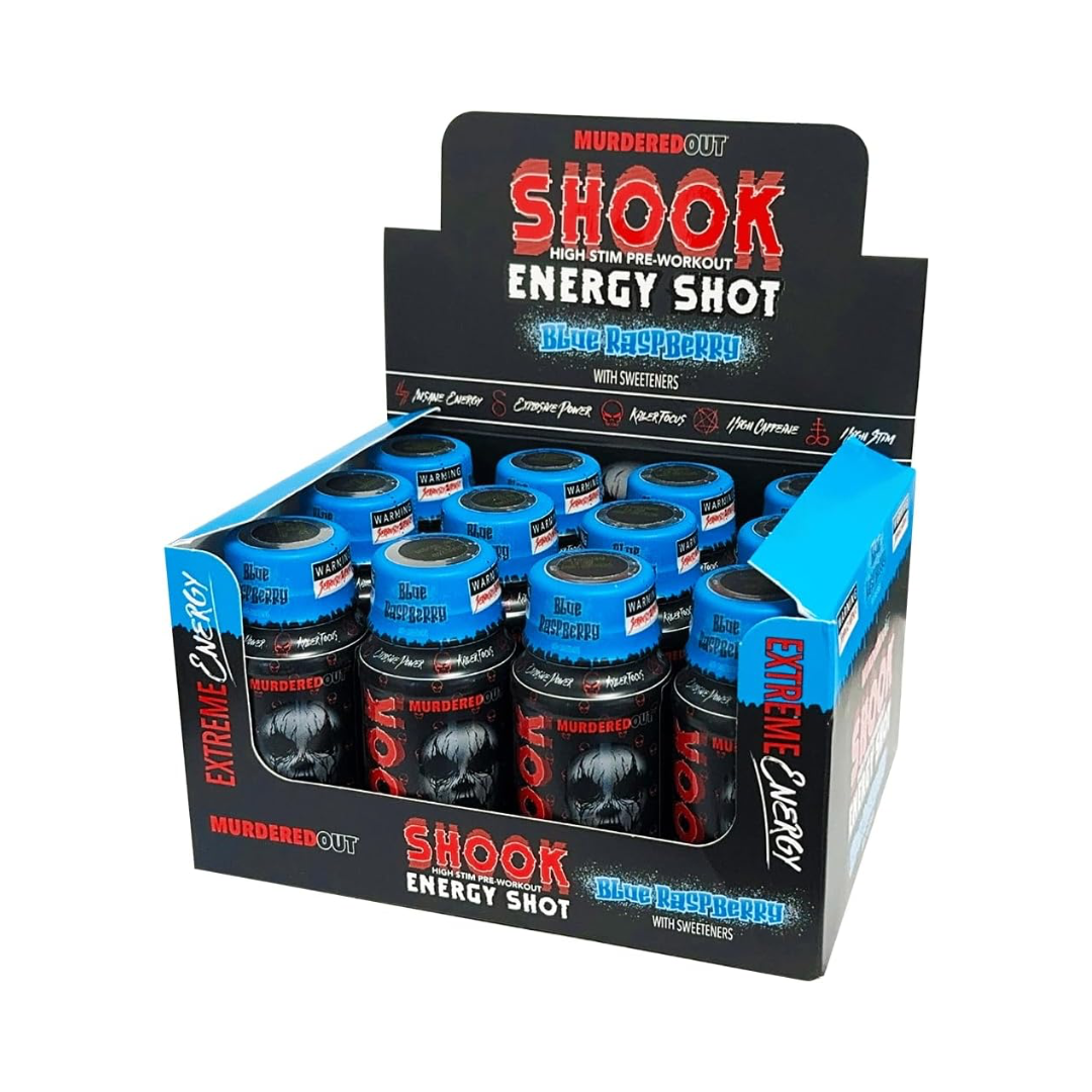 Murdered Out Shook Energy Shot 12x60ml - Blue Raspberry – The Box ...