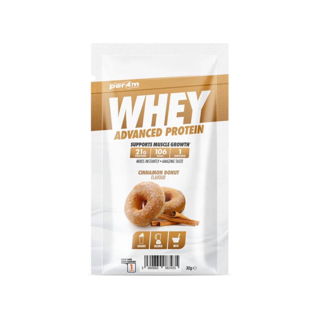 Per4m Advanced Whey Protein Sample Sachet 30g - Cinnamon Donut – The ...
