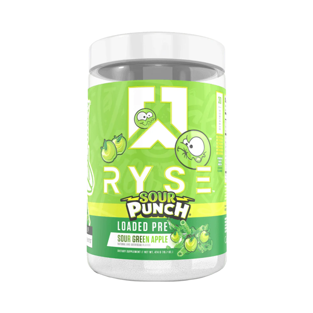 RYSE Loaded Pre-Workout 420g - Sour Green Apple – The Box Supplements