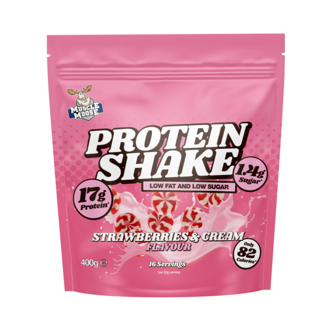 Muscle Moose Protein Shake 400g - Strawberries and Cream – The Box ...